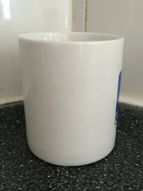Unbranded | Dining | Ultramar White Coffee Mug Blue Logo | Poshmark